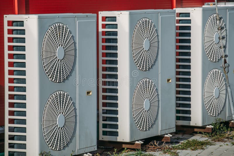 Air Conditioners or HVAC or Climate Control Systems on Backyard of ...