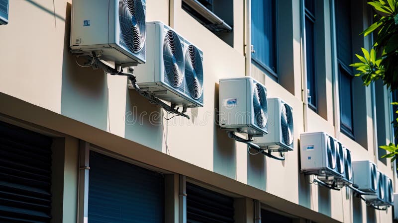 Air Conditioners Installed in the Windows of the Office Building Stock ...