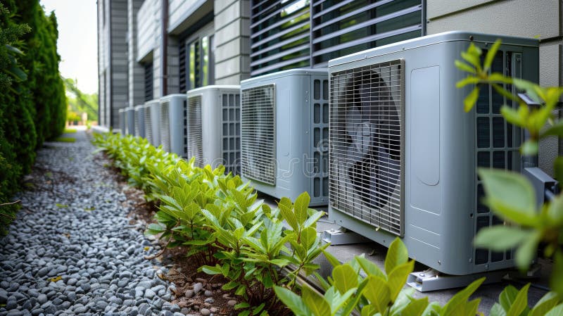 Air Conditioners on the Roof of the House. Air Conditioning System ...