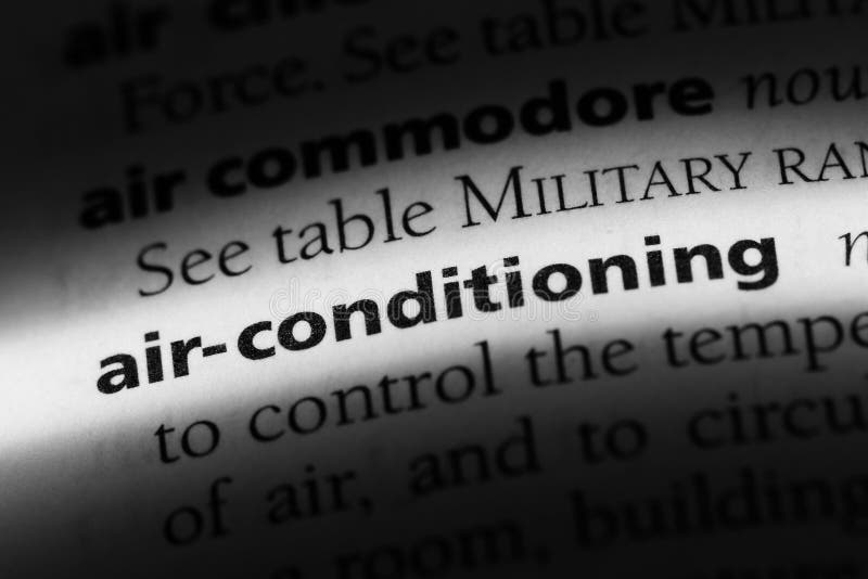 Air-conditioning stock image. Image of text, printed - 114408103