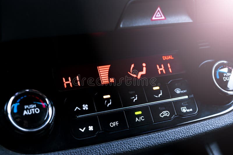 Air Conditioning Button Inside a Car. Climate Control AC Unit in the ...