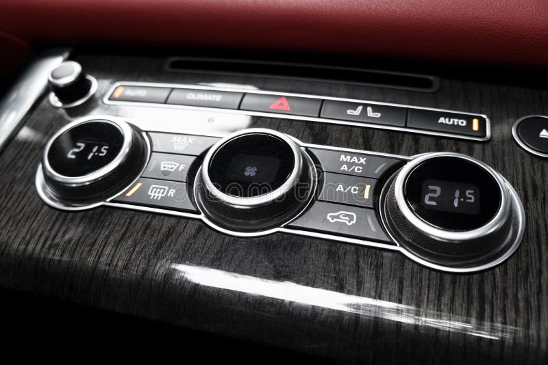 Air Conditioning Button Inside a Car. Climate Control AC Unit in the ...