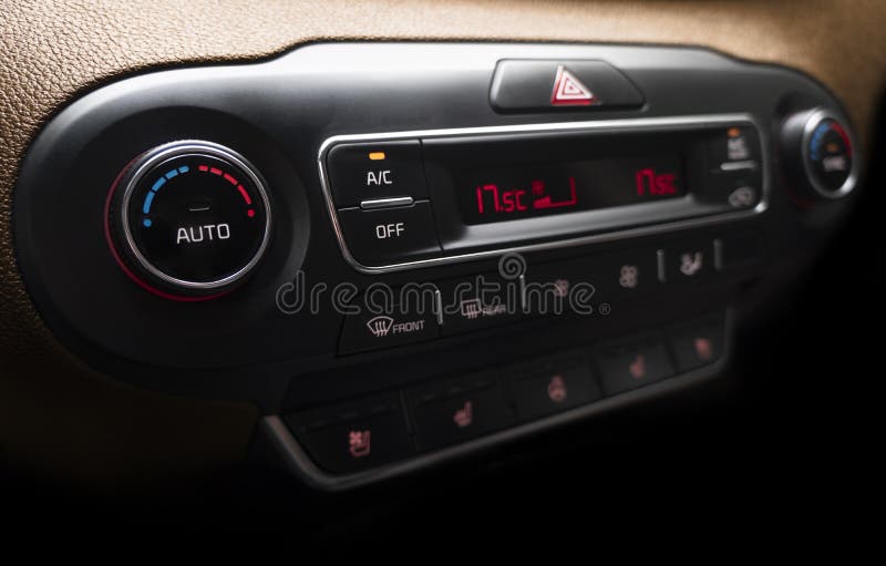 Air Conditioning Button Inside a Car. Climate Control AC Unit in the ...