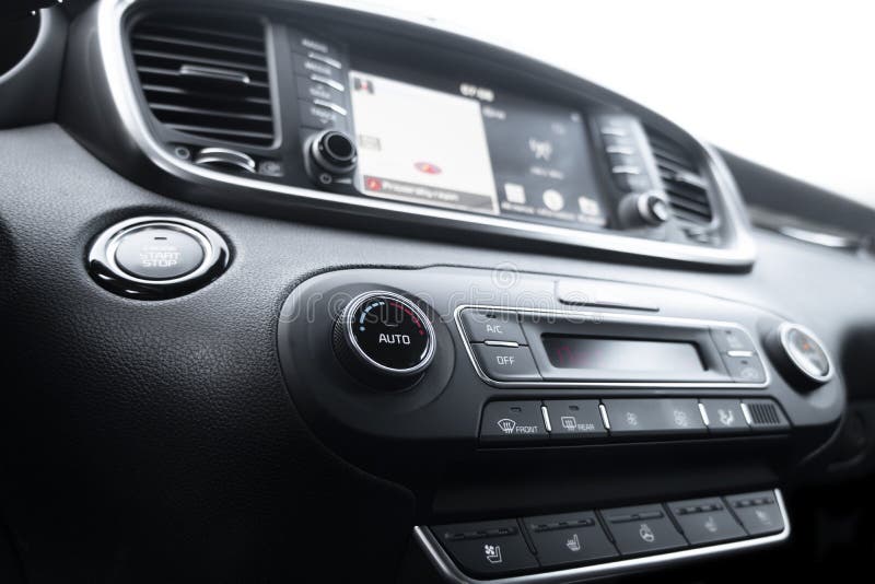 Air Conditioning Button Inside a Car. Climate Control AC Unit in the ...