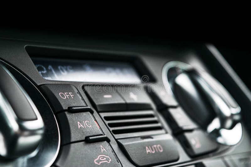 Air Conditioning Button Inside a Car. Climate Control AC Unit in the ...
