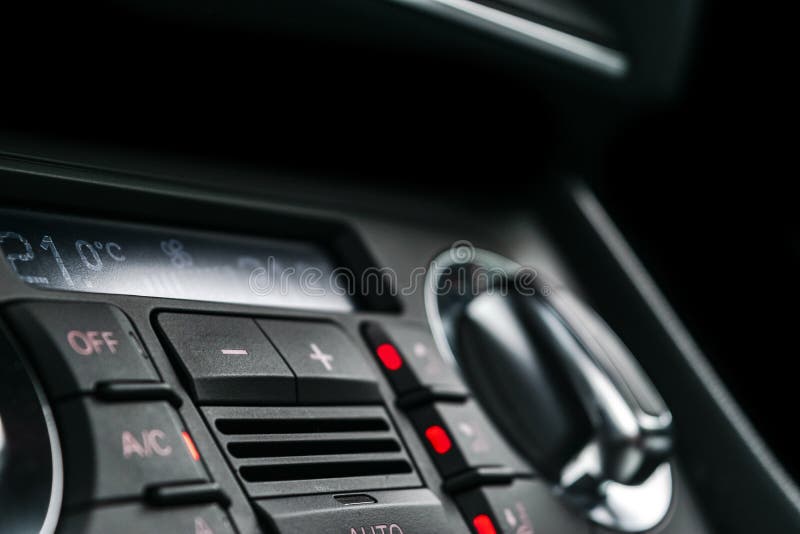 Air Conditioning Button Inside a Car. Climate Control AC Unit in the ...