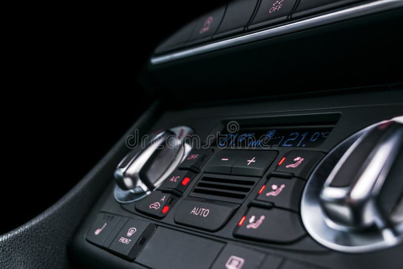 Air Conditioning Button Inside a Car. Climate Control AC Unit in the ...