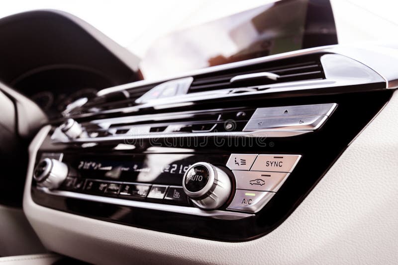 Air Conditioning Button Inside a Car. Climate Control AC Unit in the ...