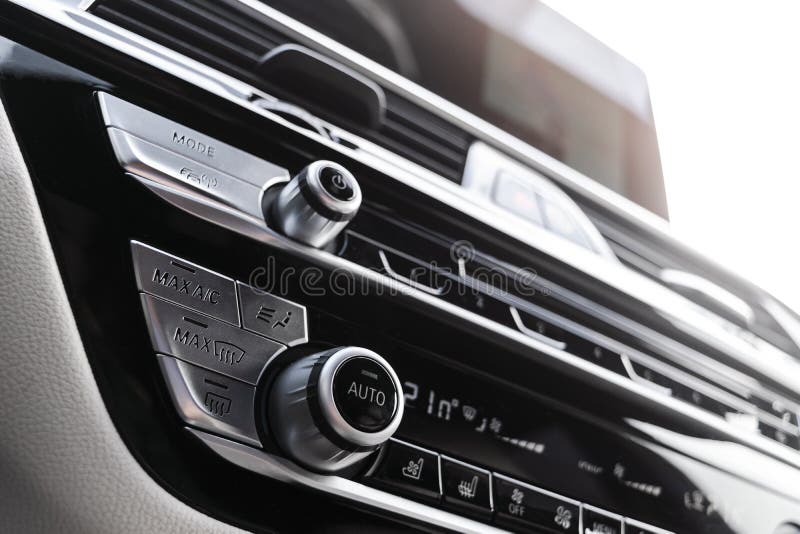 Air Conditioning Button Inside a Car. Climate Control AC Unit in the ...