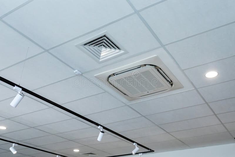 Air Conditioning on Ceiling. Suspended Ceiling with Air Conditioning ...