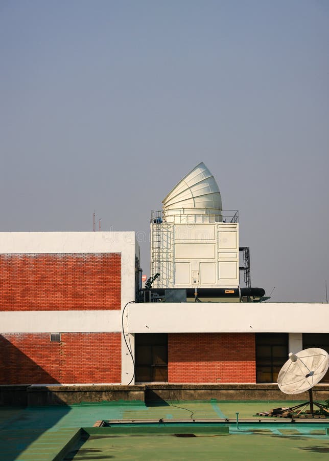 The Air Conditioning Chiller Mounted on the Roof of the Building Stock ...