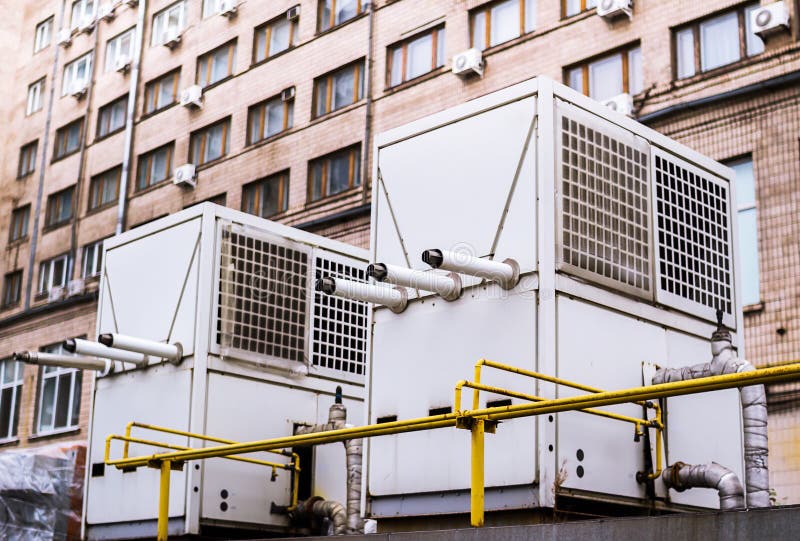Air conditioning chillers stock image. Image of technology - 64977835