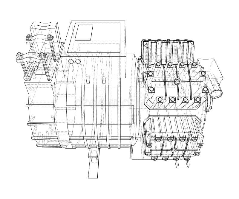Air Conditioning Compressor Stock Illustration - Illustration of ...
