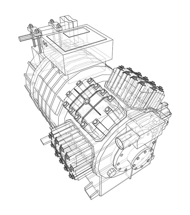 Air Conditioning Compressor Stock Illustration - Illustration of cooler ...