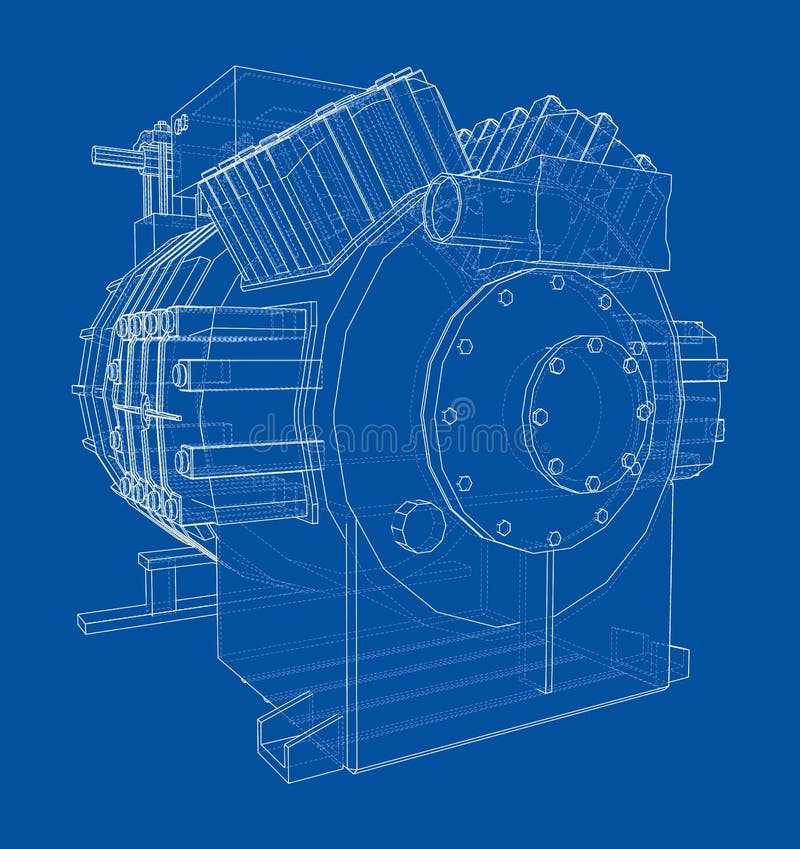 Air Conditioning Compressor Stock Illustration - Illustration of cold ...