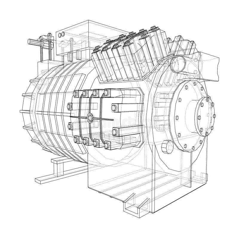 Air Conditioning Compressor Stock Illustration - Illustration of ...