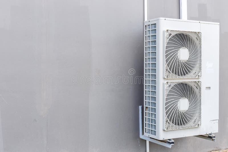 Air Conditioning Compressor Installed the Wall Stock Image - Image of ...