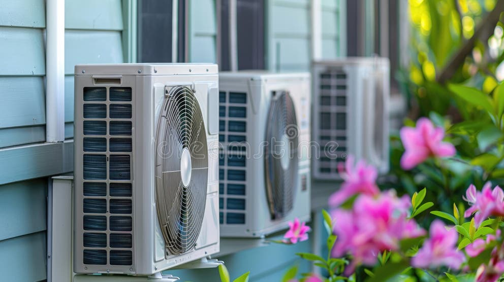 Air Conditioning Compressor Outdoor Unit. Air Ventilation Systems Stock ...