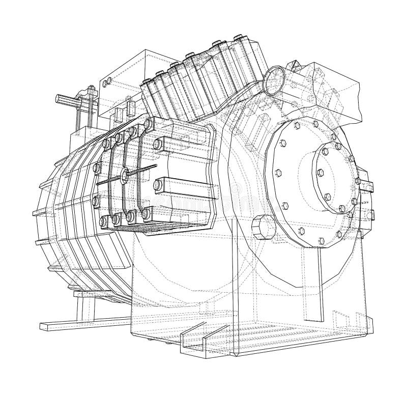 Air Conditioning Compressor. Vector Stock Vector - Illustration of ...