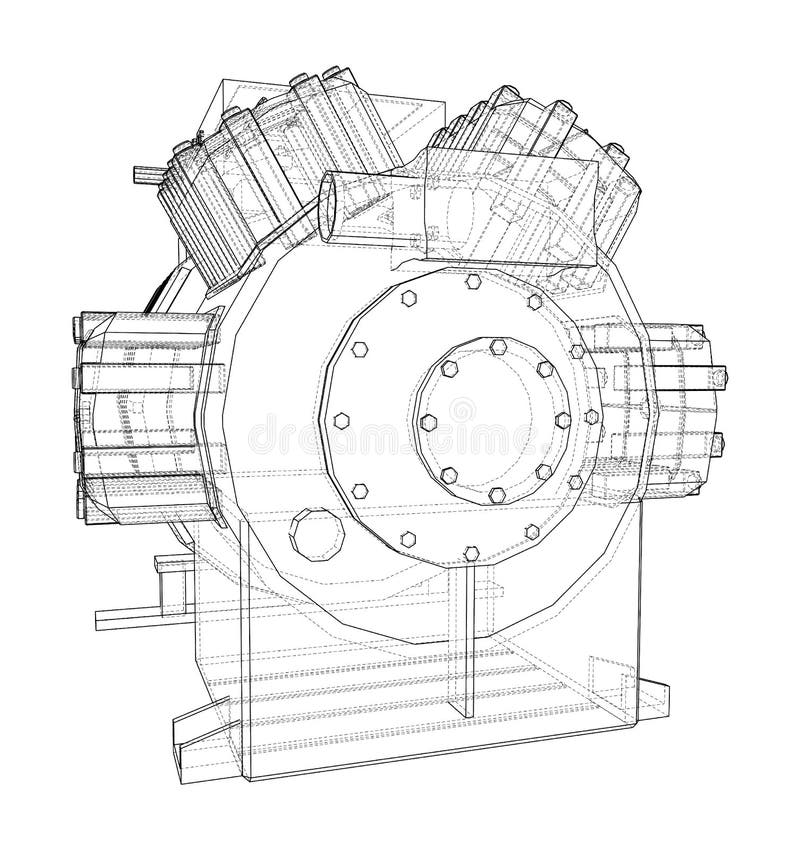 Air Conditioning Compressor. Vector Stock Vector - Illustration of ...