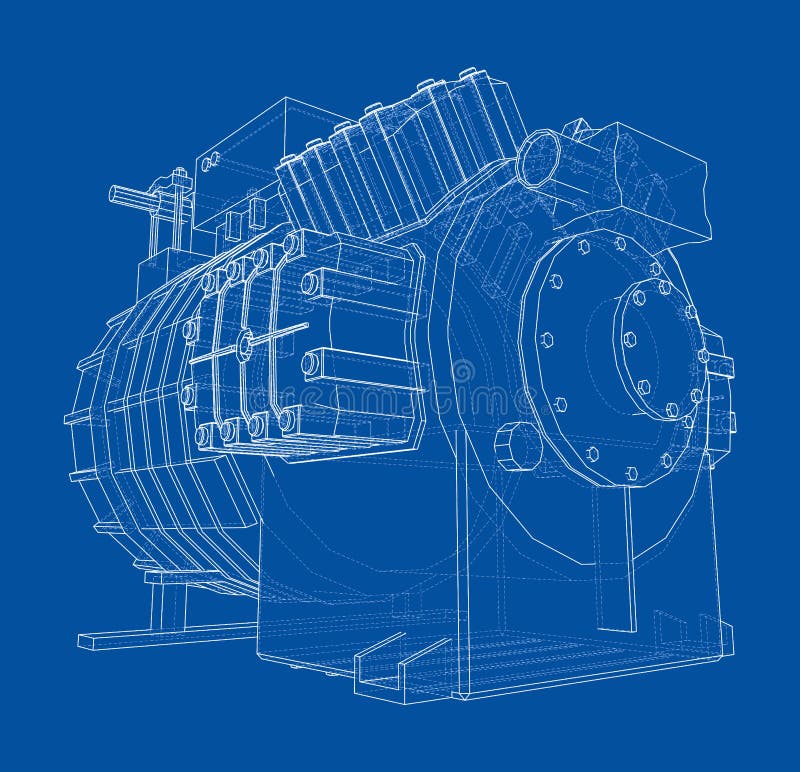 Air Conditioning Compressor. Vector Stock Vector - Illustration of ...
