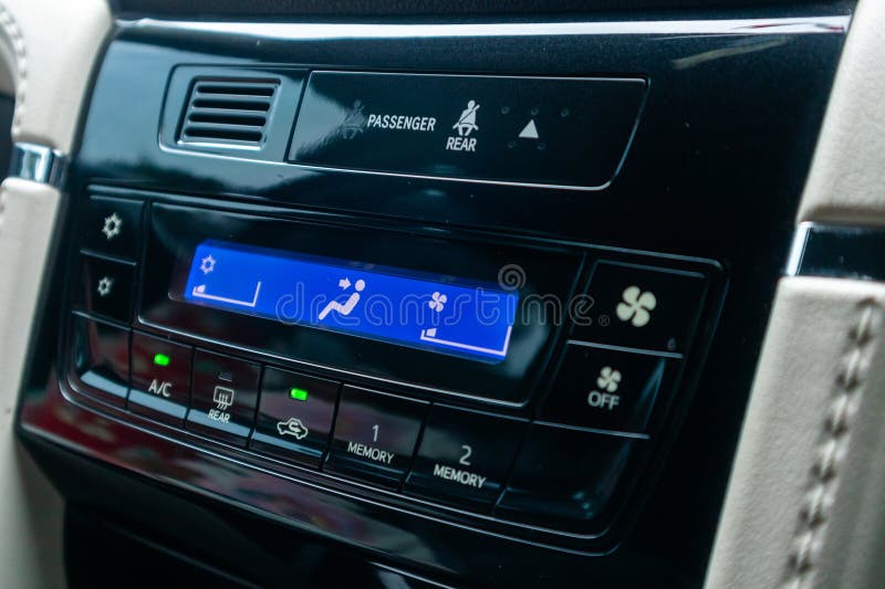 Air Conditioning Control Button in a Car Stock Image - Image of rear ...