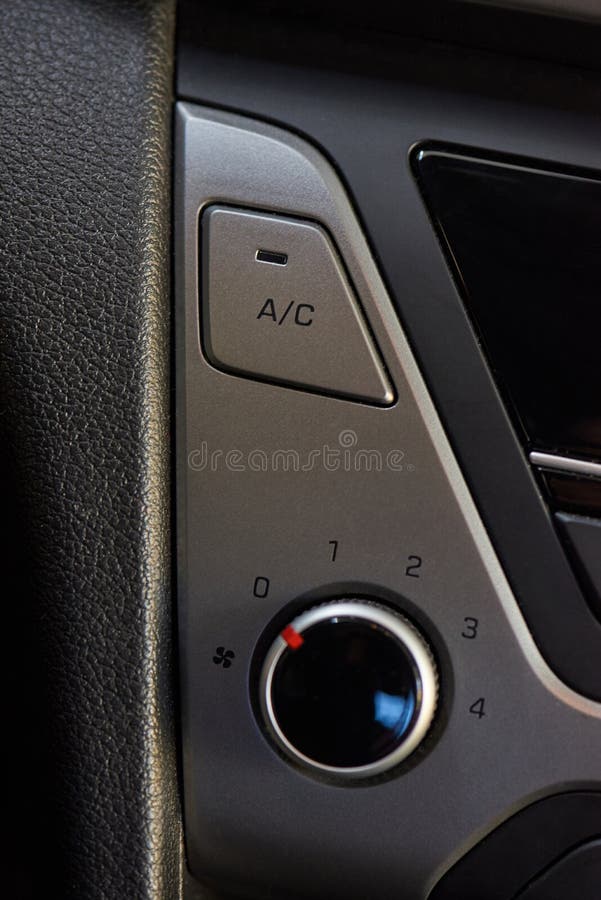 Air Conditioning Control Panel in Car on Screen Air Conditioning on Off ...