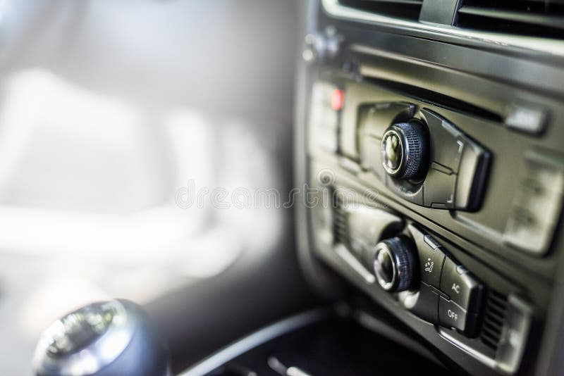 Air Conditioning Control Panel in Car. Stock Image - Image of digital ...