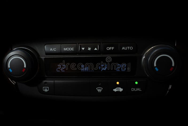 Air Conditioning Control Panel in Car on Screen Air Conditioning on Off ...