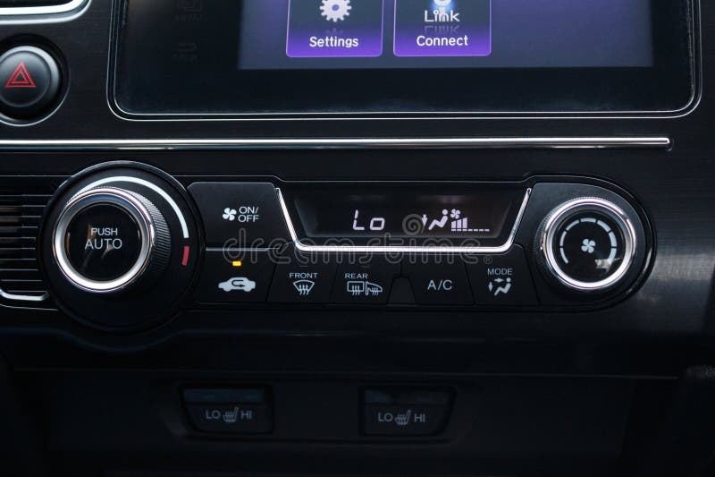 Air Conditioning Control Panel in a Modern Car Stock Image - Image of ...