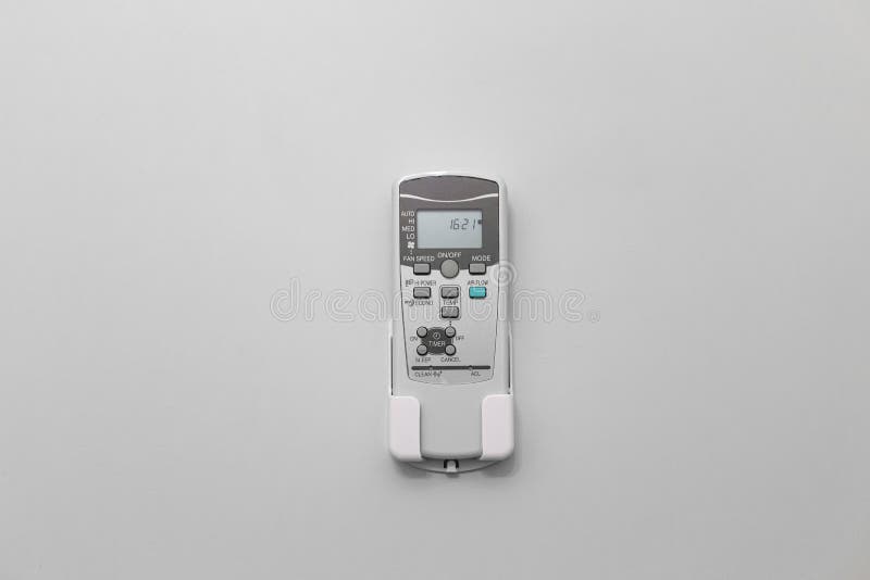 Air Conditioning Control Panel on a White Wall Stock Image - Image of ...
