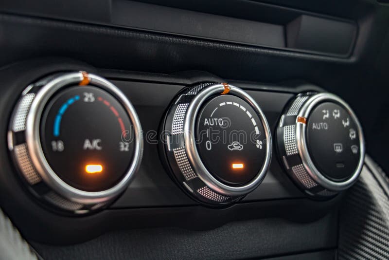 Air Conditioning Controls on the Car Dashboard. Stock Photo - Image of ...