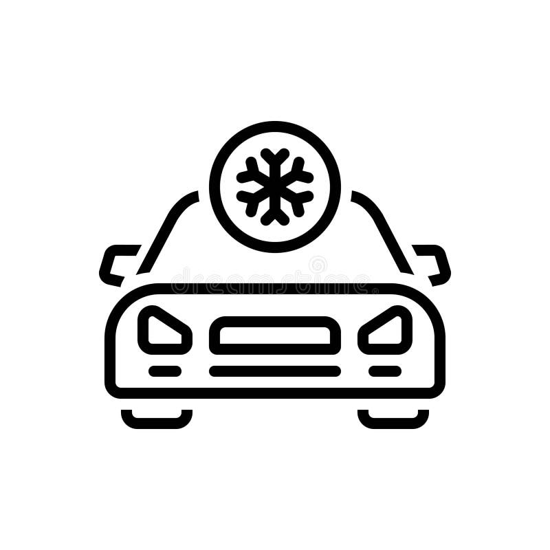 Black Line Icon for Air Conditioning, Car and Cooling Stock Vector ...