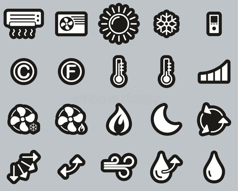 Air Conditioning Sticker Icons Stock Vector - Illustration of element ...