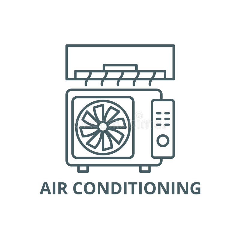 Air Conditioning Line Icon, Vector. Air Conditioning Outline Sign ...