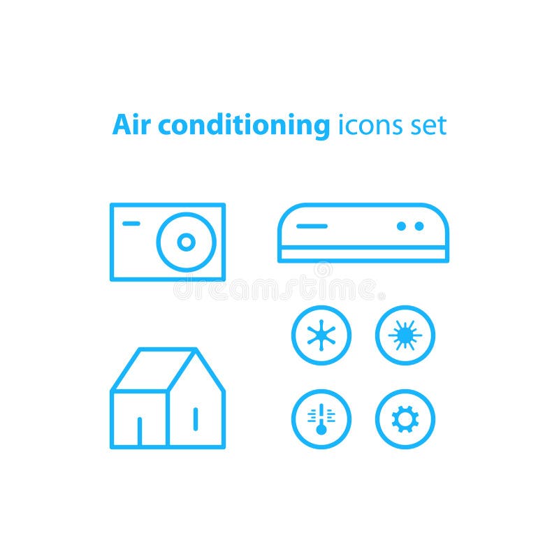 Air Conditioning Linear Logo and Icon Stock Vector - Illustration of ...