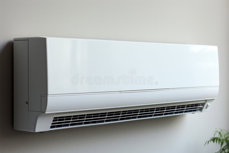 Air Conditioning Minimalism Split Unit on White Wall with a Subtle Blur ...