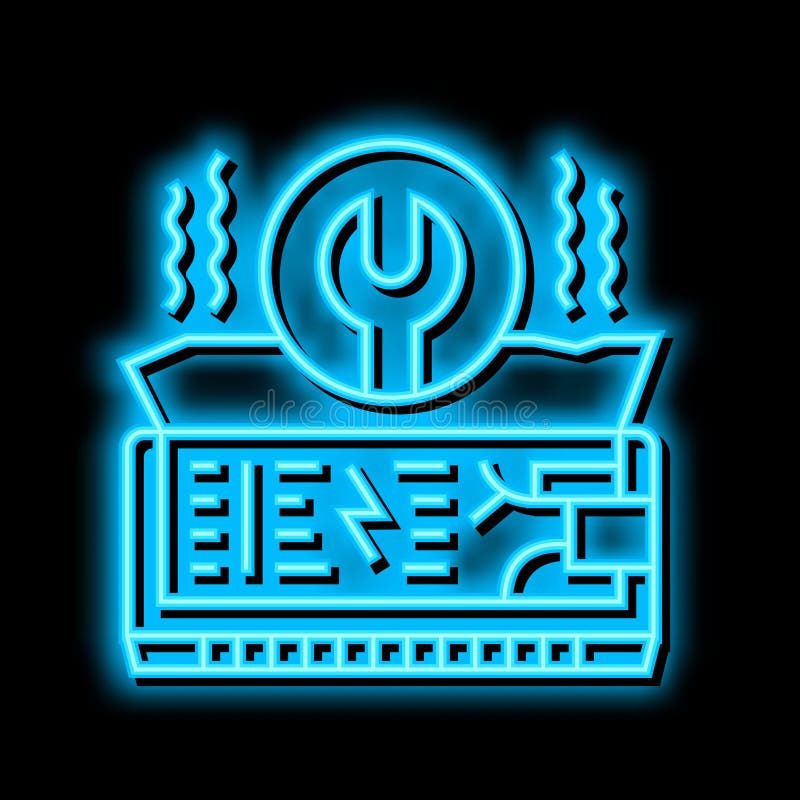 Air Conditioning Repair Neon Glow Icon Illustration Stock Vector ...