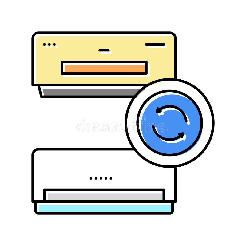 Air Conditioning Replacement Color Icon Vector Illustration Stock ...