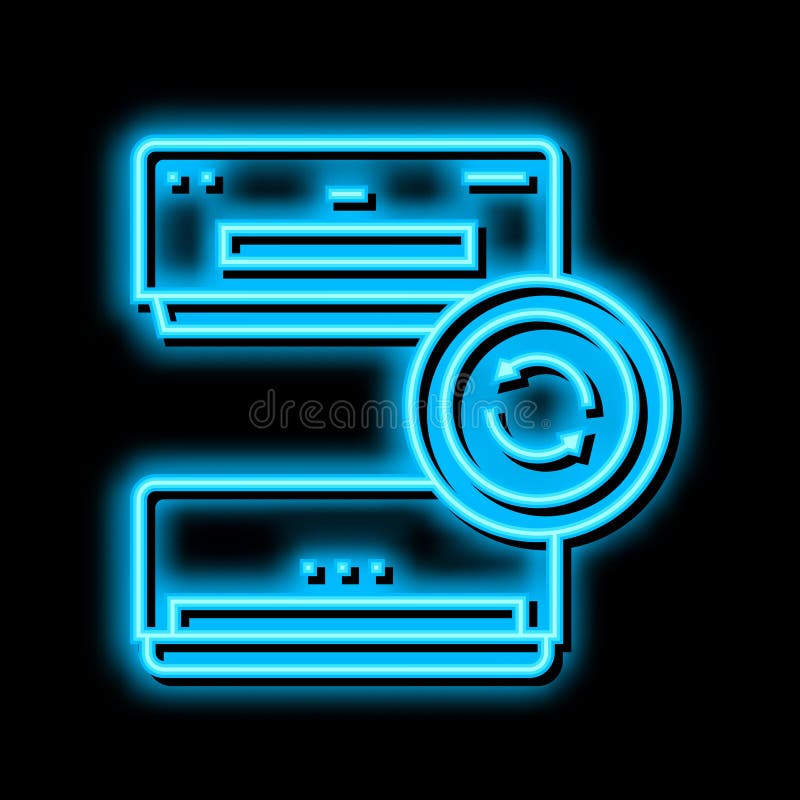 Air Conditioning Replacement Neon Glow Icon Illustration Stock Vector ...