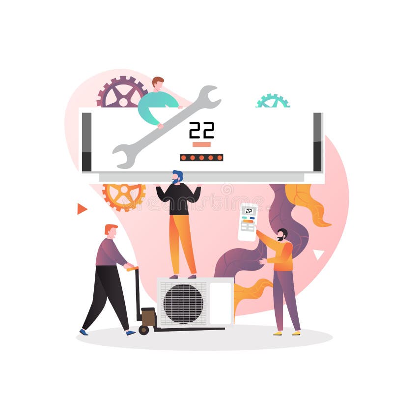 Air Conditioning Services and Maintenance Vector Concept Illustration ...