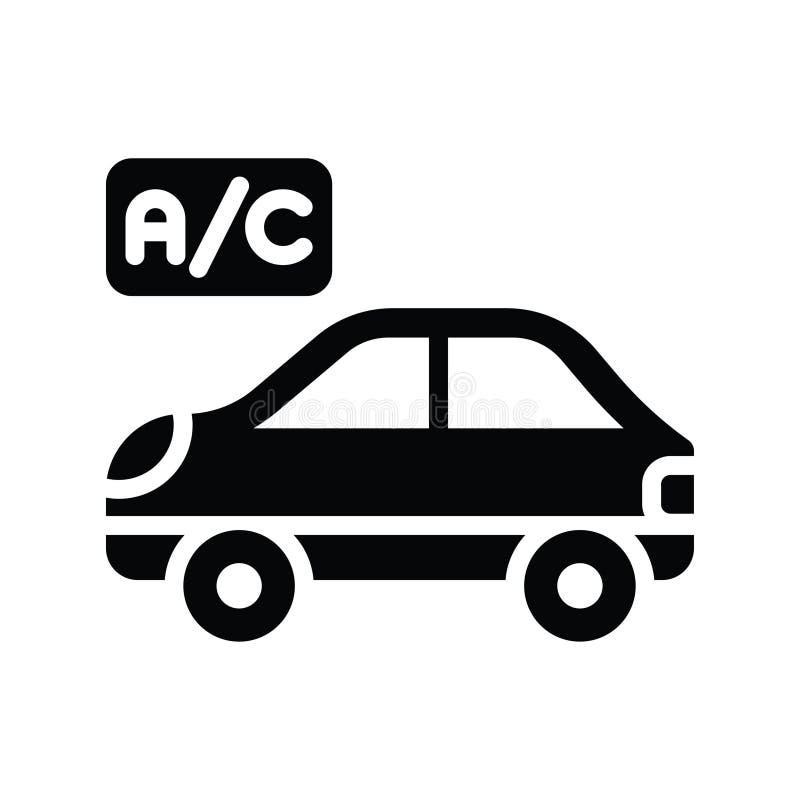 Car Air Conditioner Vector Solid Icon Design Illustration. Stock Vector ...