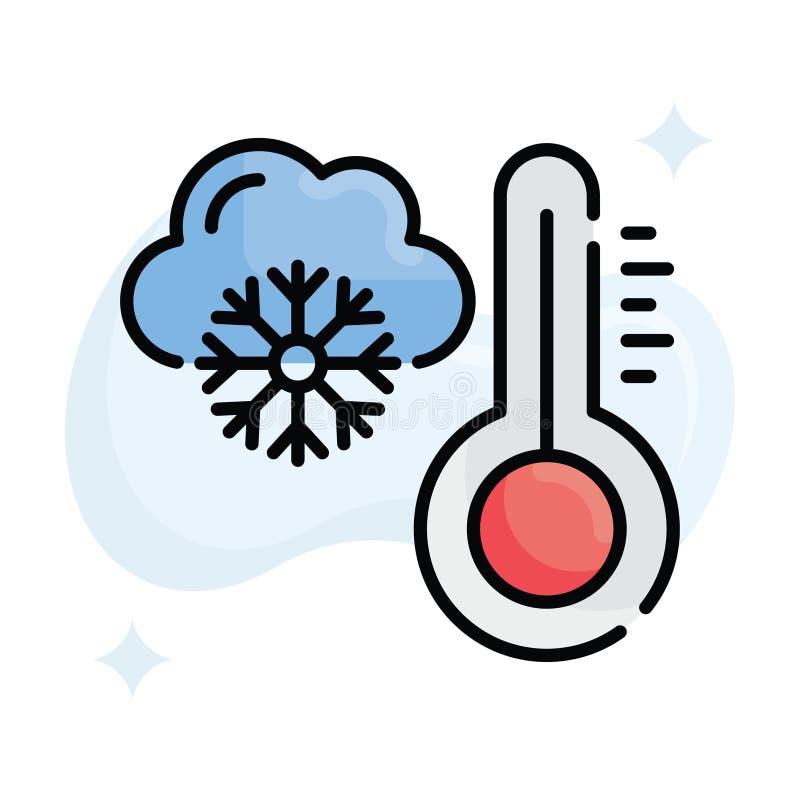 Cold Temperature Vector Filled Outline with Background Icon Design ...