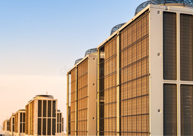 Air Conditioning System Installed on the Roof of the Building Stock ...