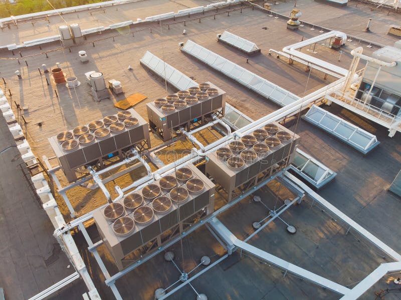 Air Conditioning System Assembled on Side of a Building. Stock Photo ...
