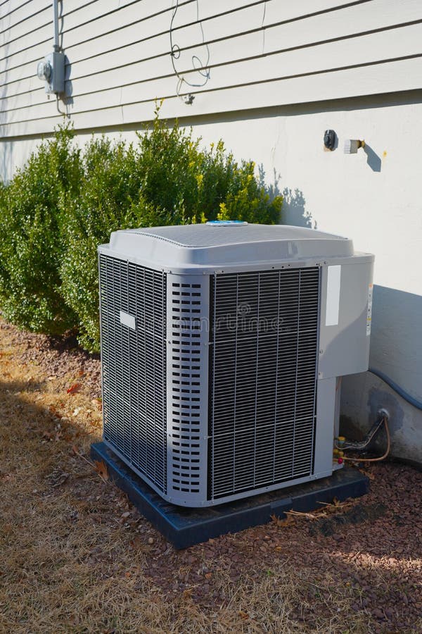 New Air Conditioning System Outside Stock Image - Image of clean, house ...