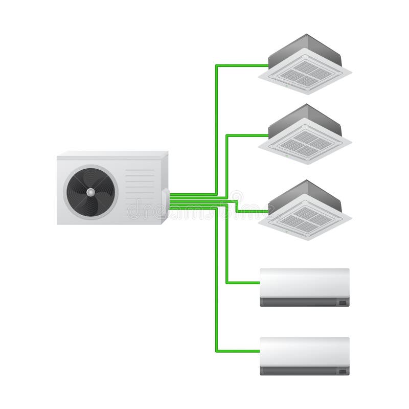 The Air Conditioning Split System. Outdoor and Indoor Unit. Stock ...