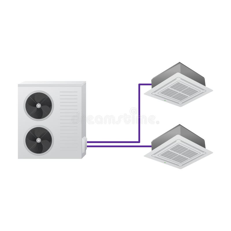 The Air Conditioning Split System. Outdoor and Indoor Unit. Stock ...