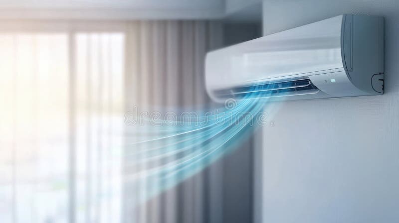 Air Conditioning Unit Cools Indoor Space with Refreshing Air ...