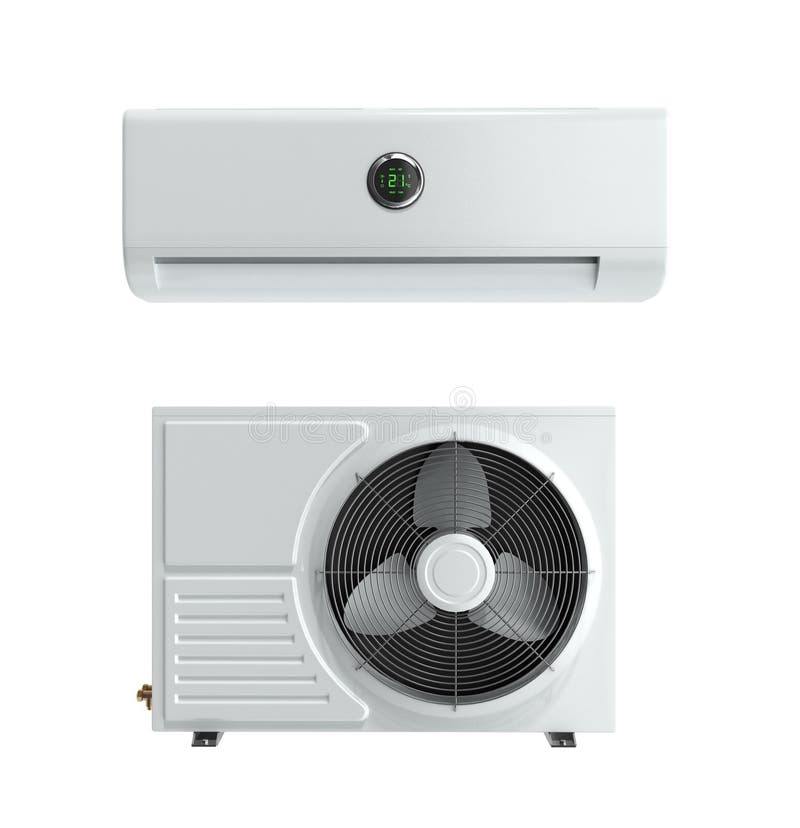 Air Conditioning Unit 3d Render on White Background Stock Illustration ...